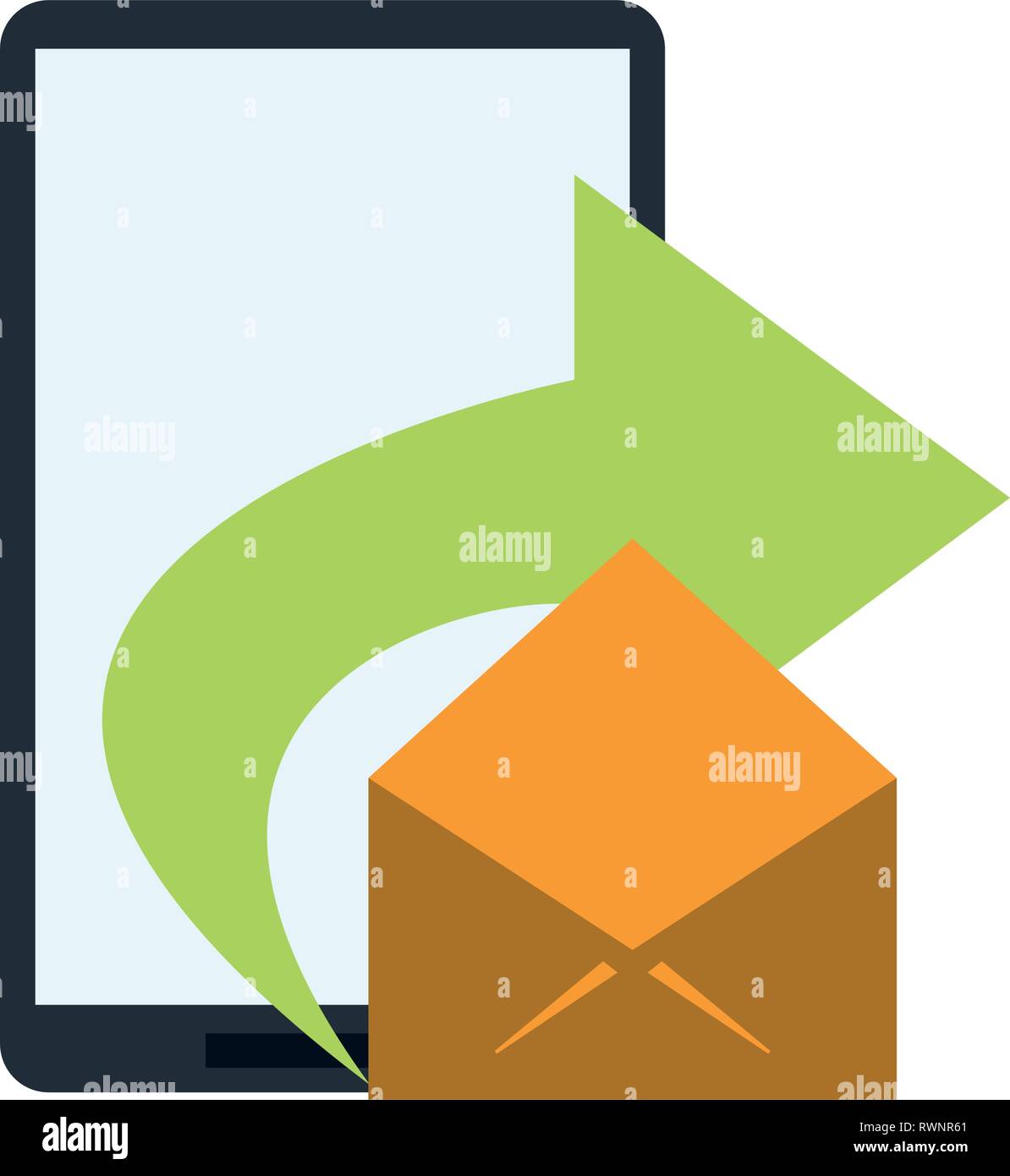 smartphone sending email symbol Stock Vector Image & Art - Alamy