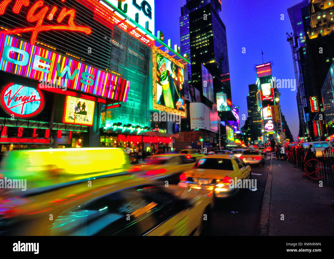 night lights at Times Square, New York City in 2002 Stock Photo - Alamy