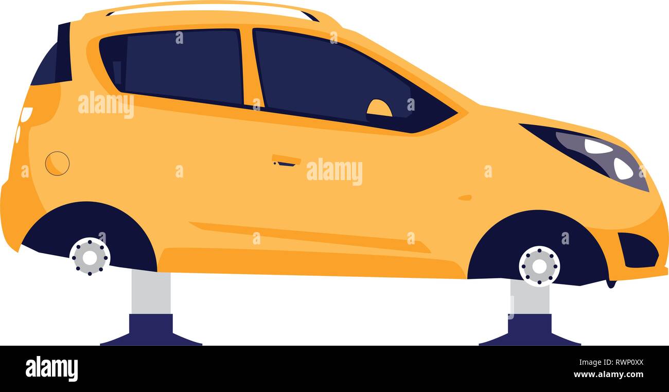 Car without tires Stock Vector Images - Alamy