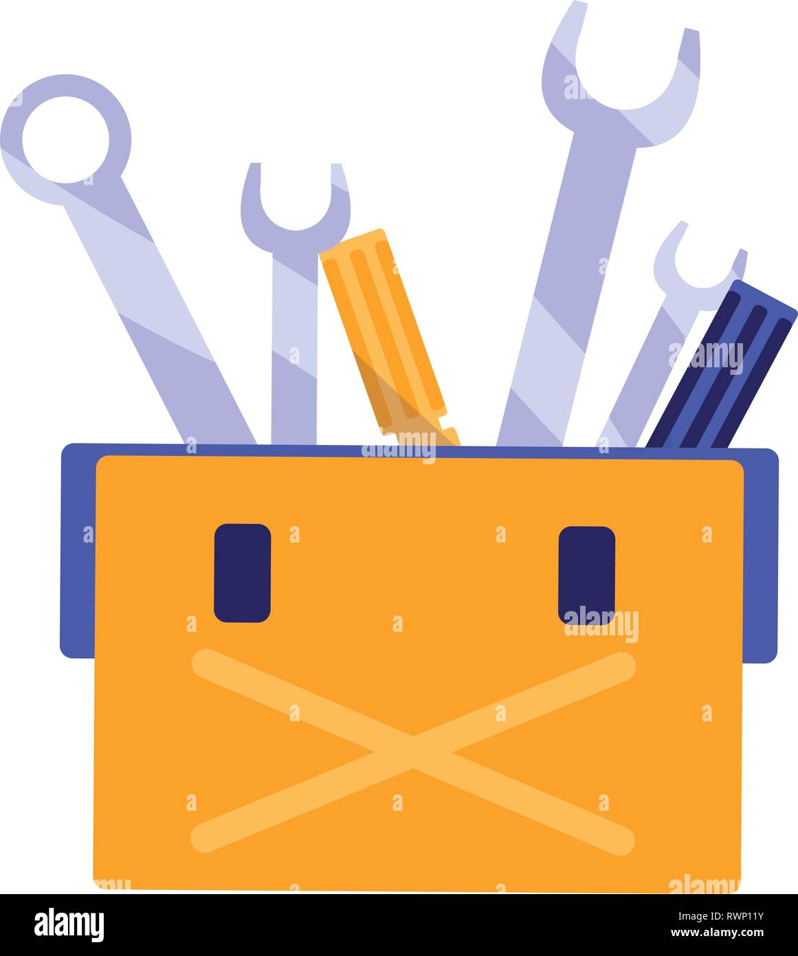 tools box mechanic with wrench keys vector illustration design Stock ...