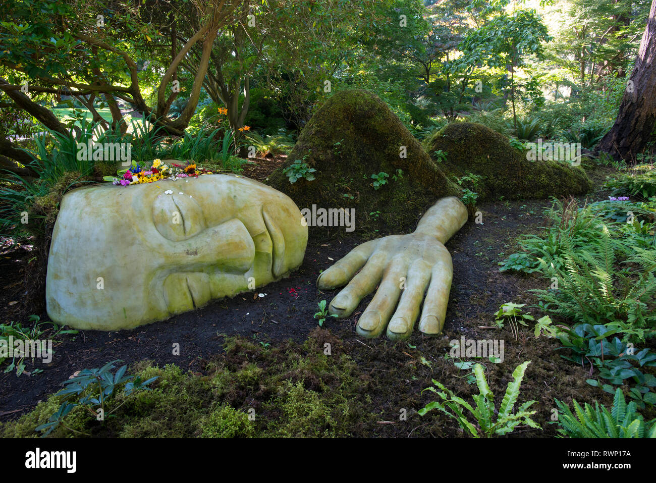 Moss Lady, sculpture, Beacon Hill Park, Victoria, British Columbia ...