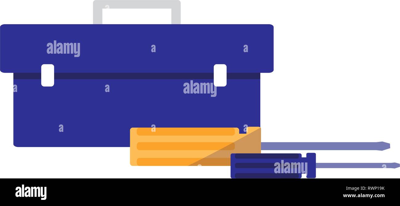 tools box mechanic with screwdrivers vector illustration design Stock ...