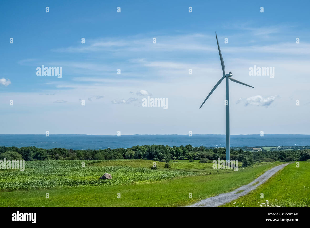 Wind turbine in Northern New York; Lowville, New York, United States of ...