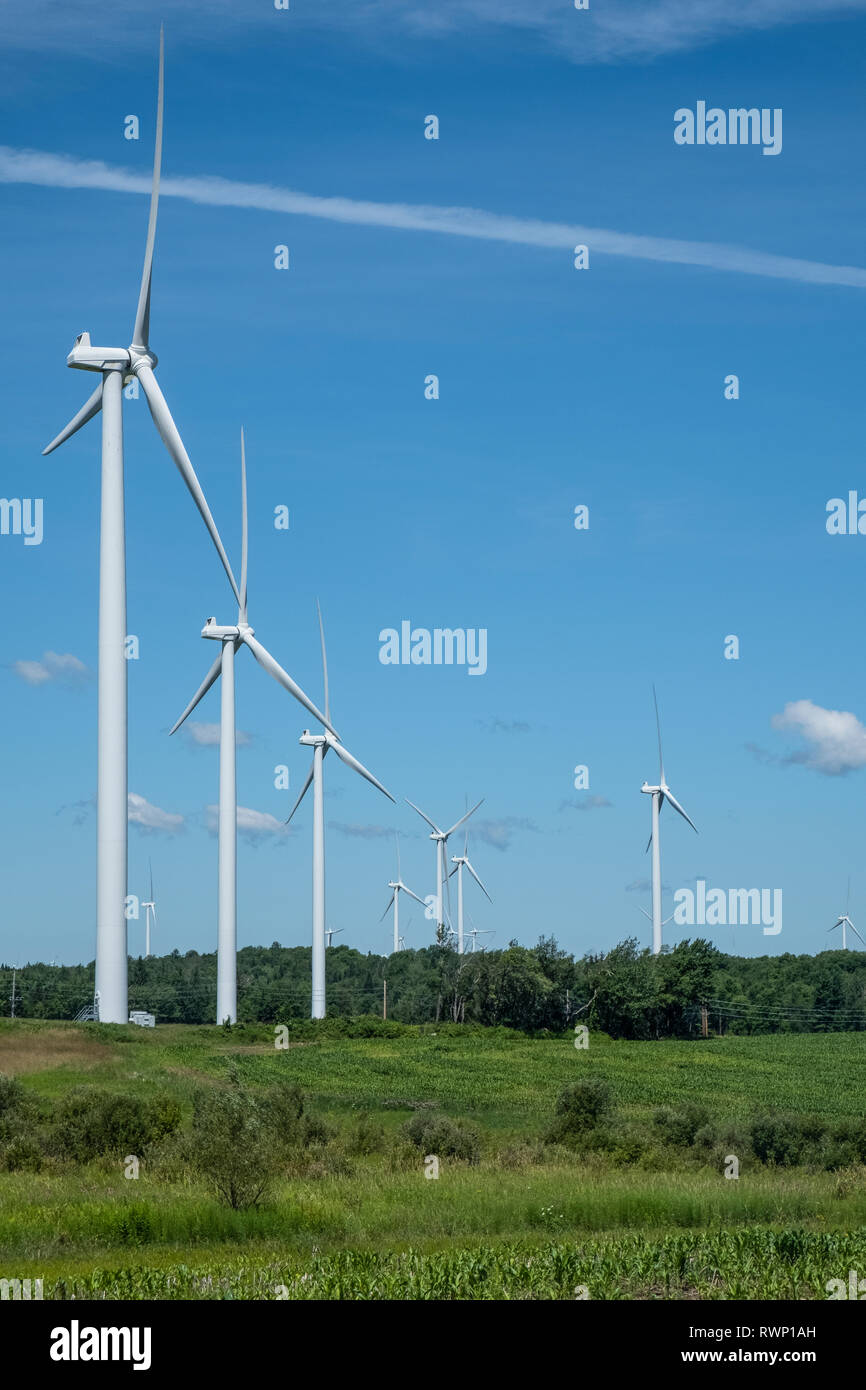 Wind turbine in Northern New York; Lowville, New York, United States of ...
