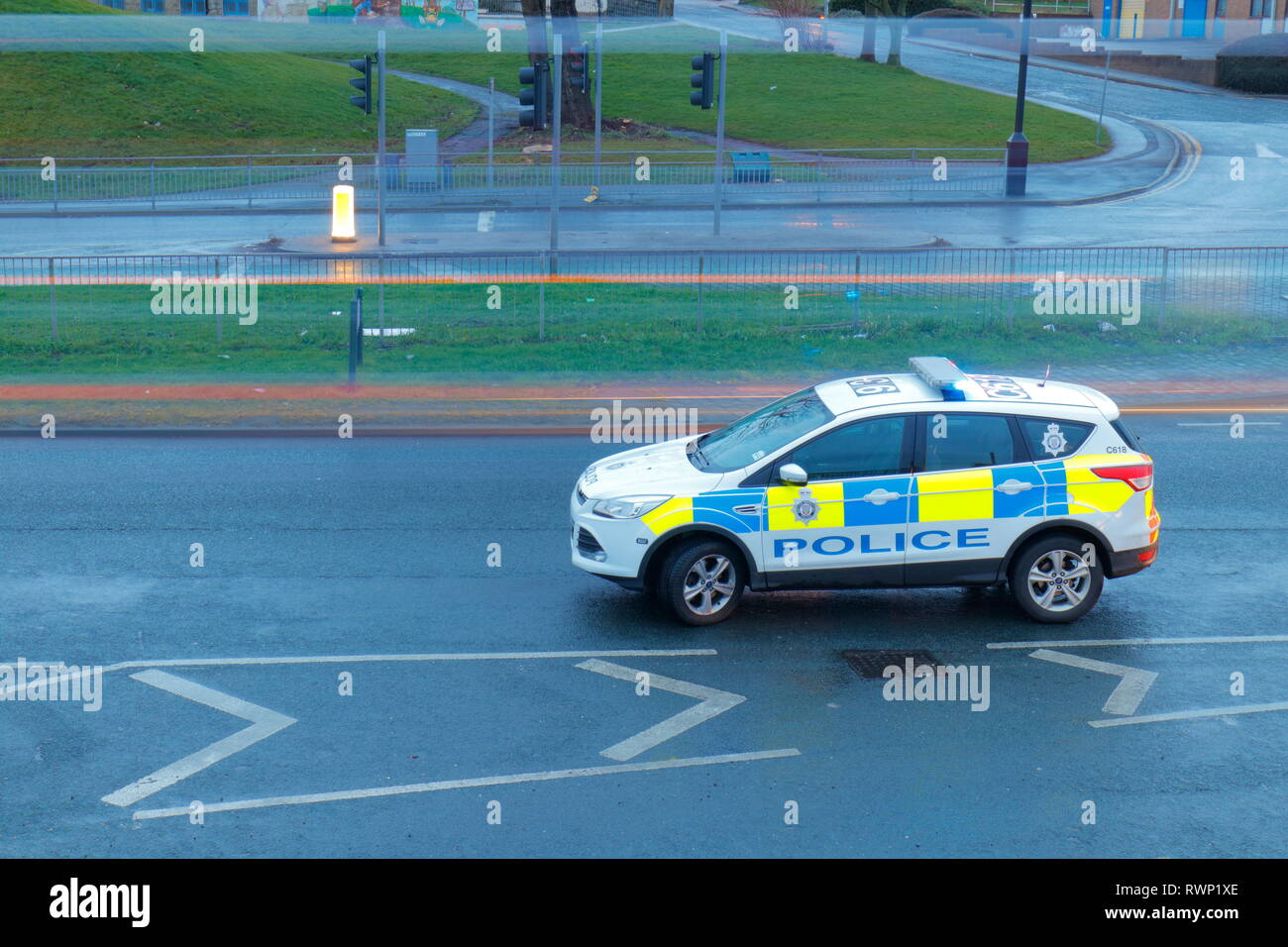 Police barrier road block hi-res stock photography and images - Alamy