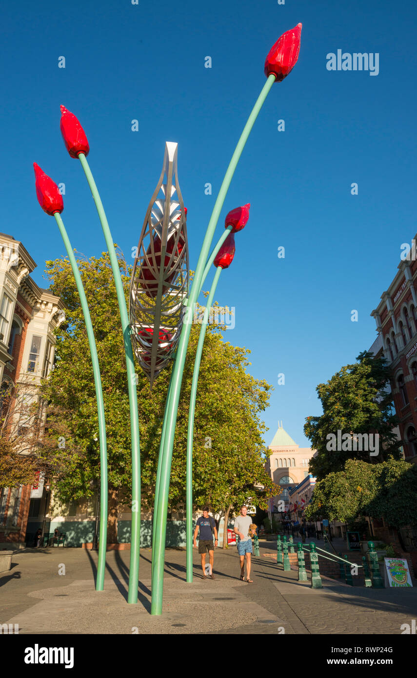 Commerce Canoe, sculpture, Bastion Square, Victoria, British Columbia ...