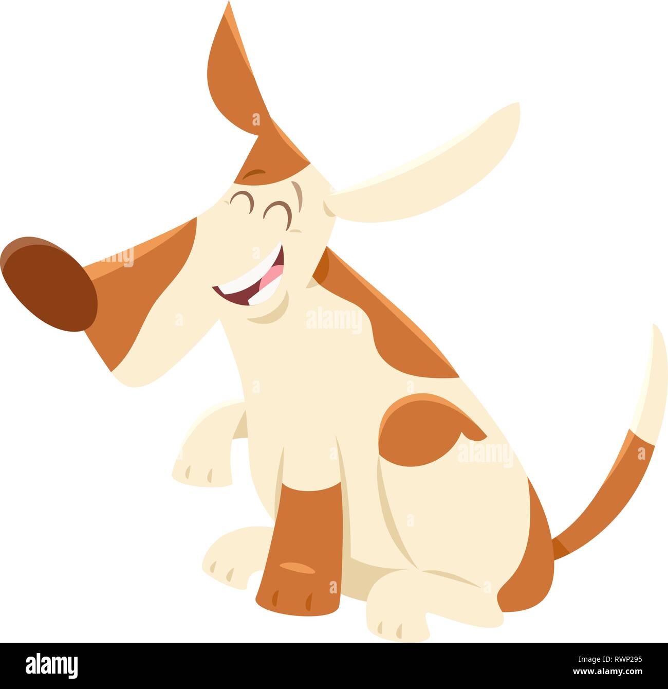 Cartoon Illustration of Happy Spotted Dog Animal Character Stock Vector ...