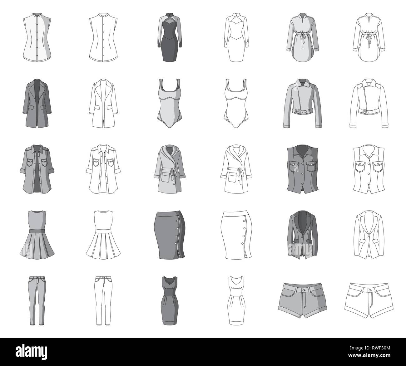 Folds of dress Stock Vector Images - Alamy