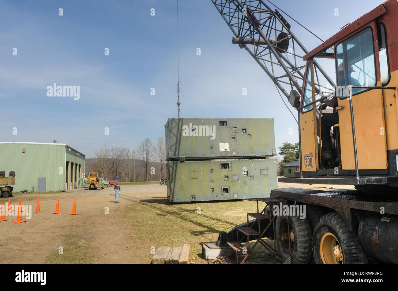 Training to use construction craines Stock Photo - Alamy