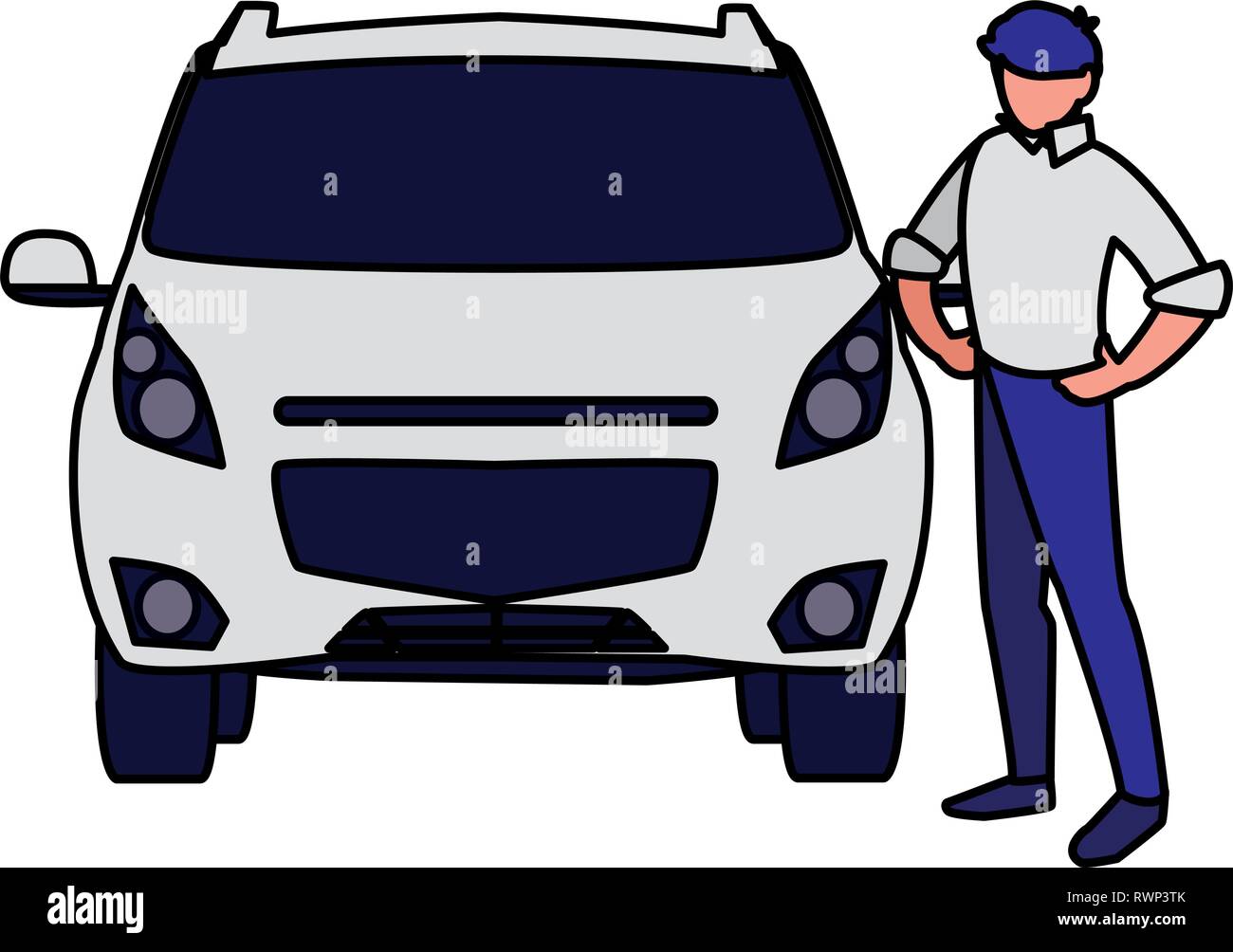 Cartoon Illustration Businessman Driving Car Stock Photos & Cartoon ...