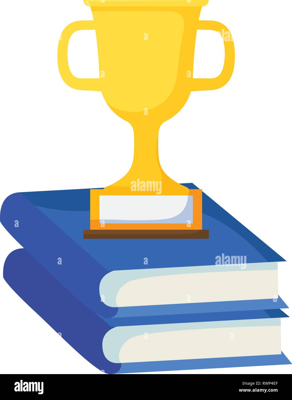 text books with trophy cup vector illustration design Stock Vector ...