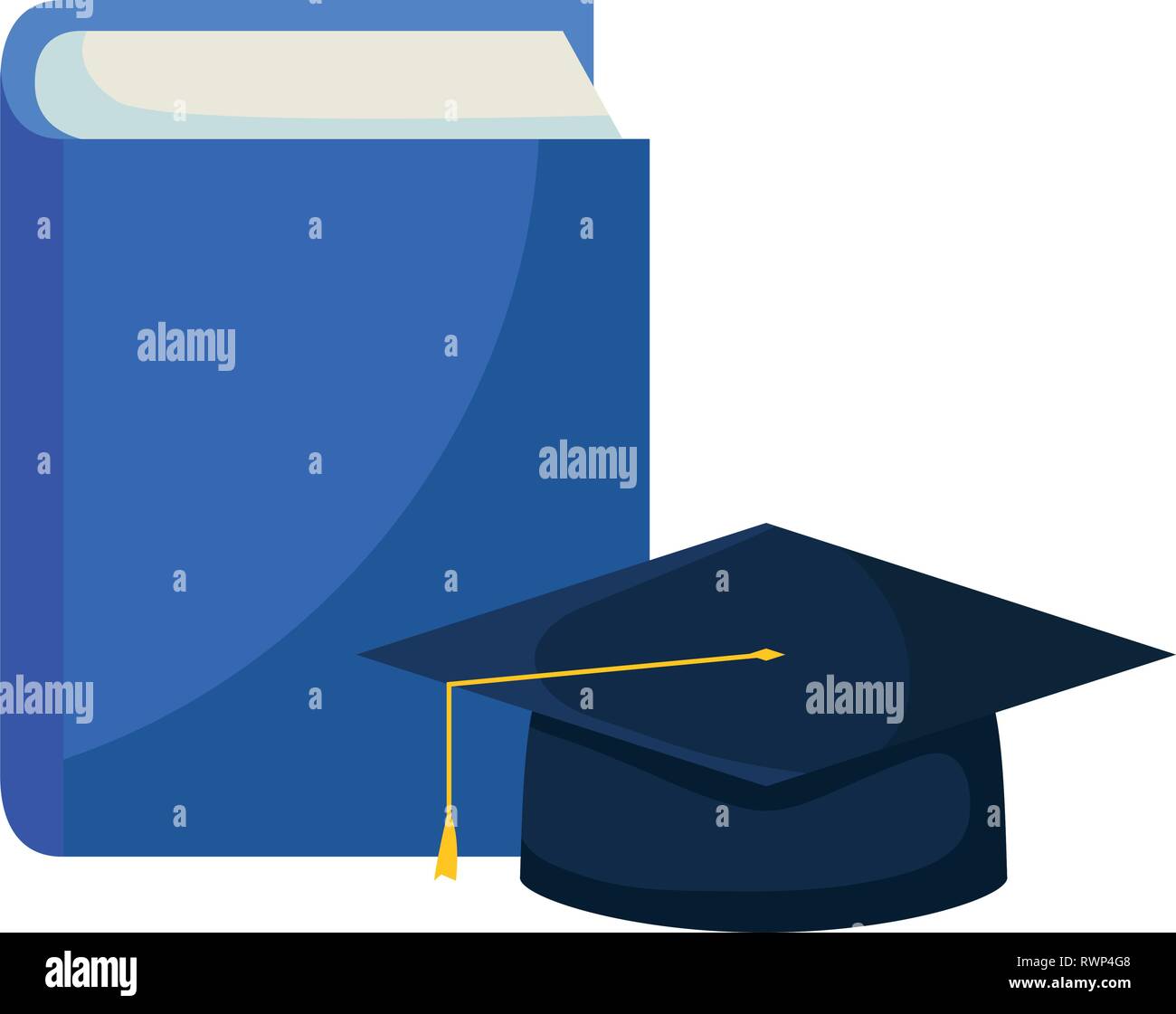 text book with graduation hat vector illustration design Stock Vector ...