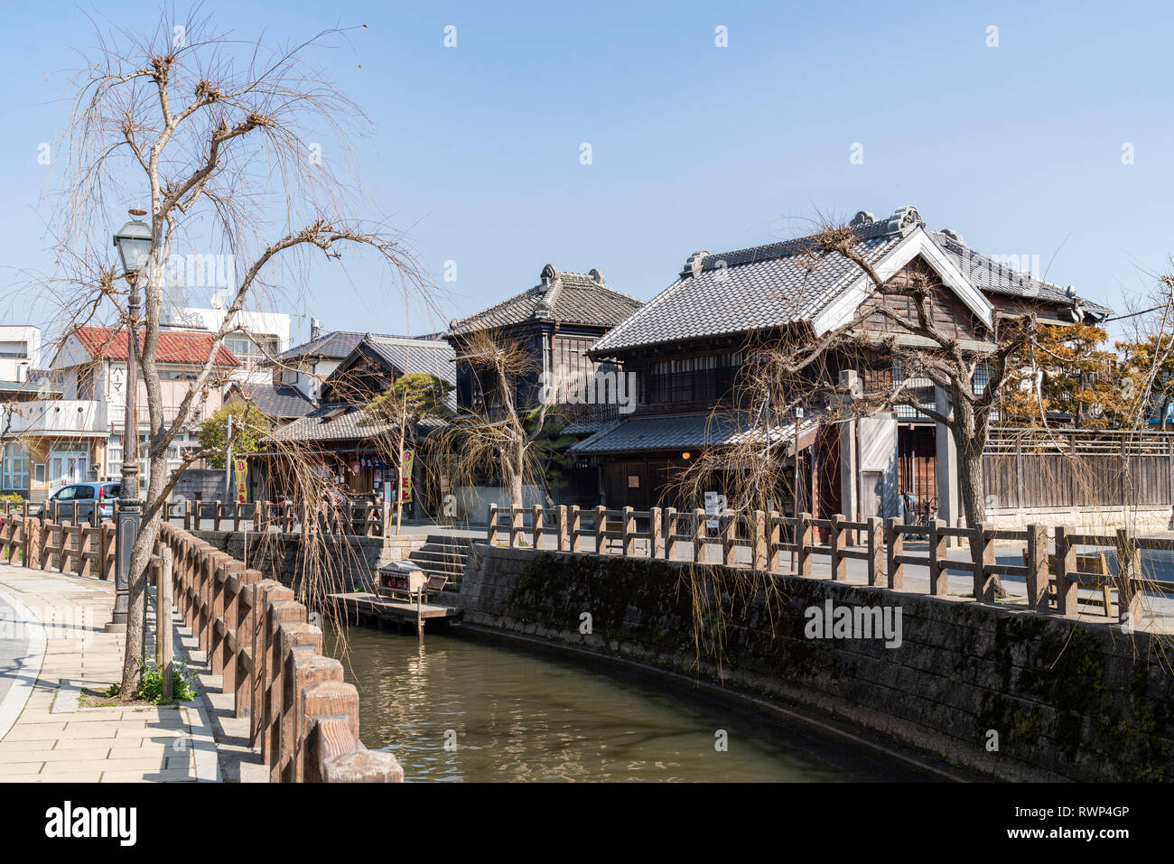Traditional Japanese style architectures along Ono River, Sawara ...