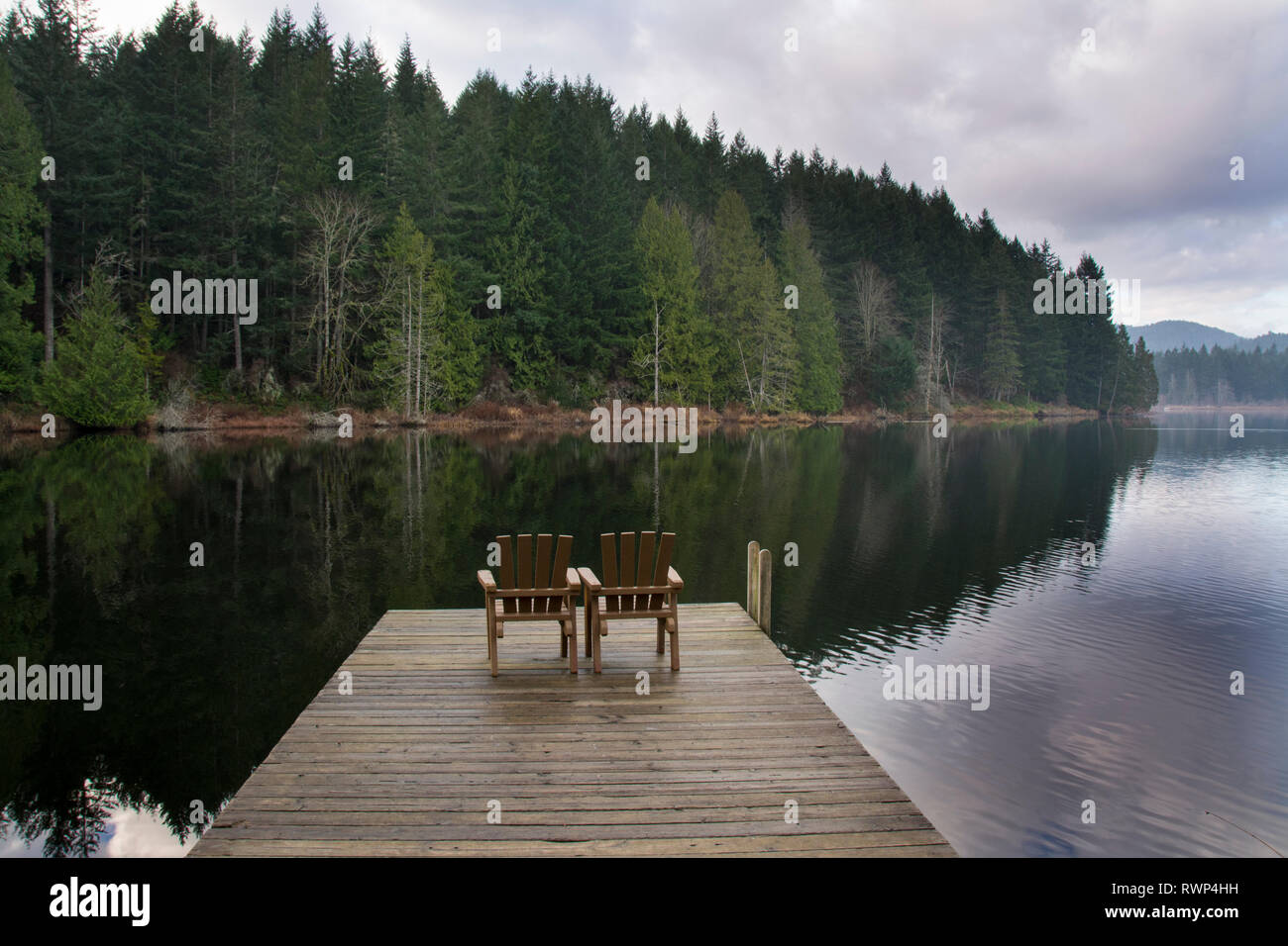 Adirondack Chairs, dock, Cusheon Lake Resort, Salt Spring Island ...