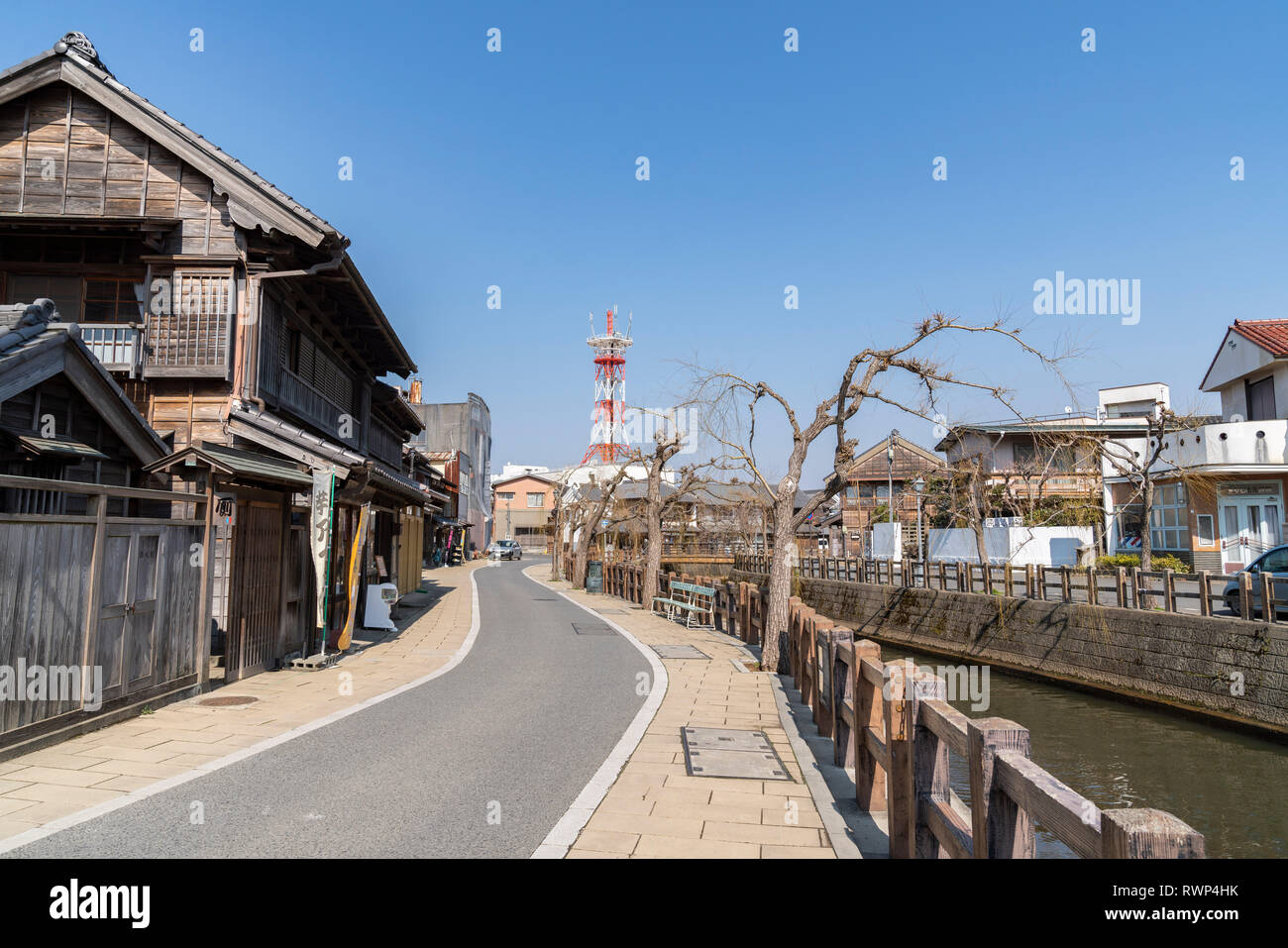 Traditional Japanese style architectures along Ono River, Sawara ...