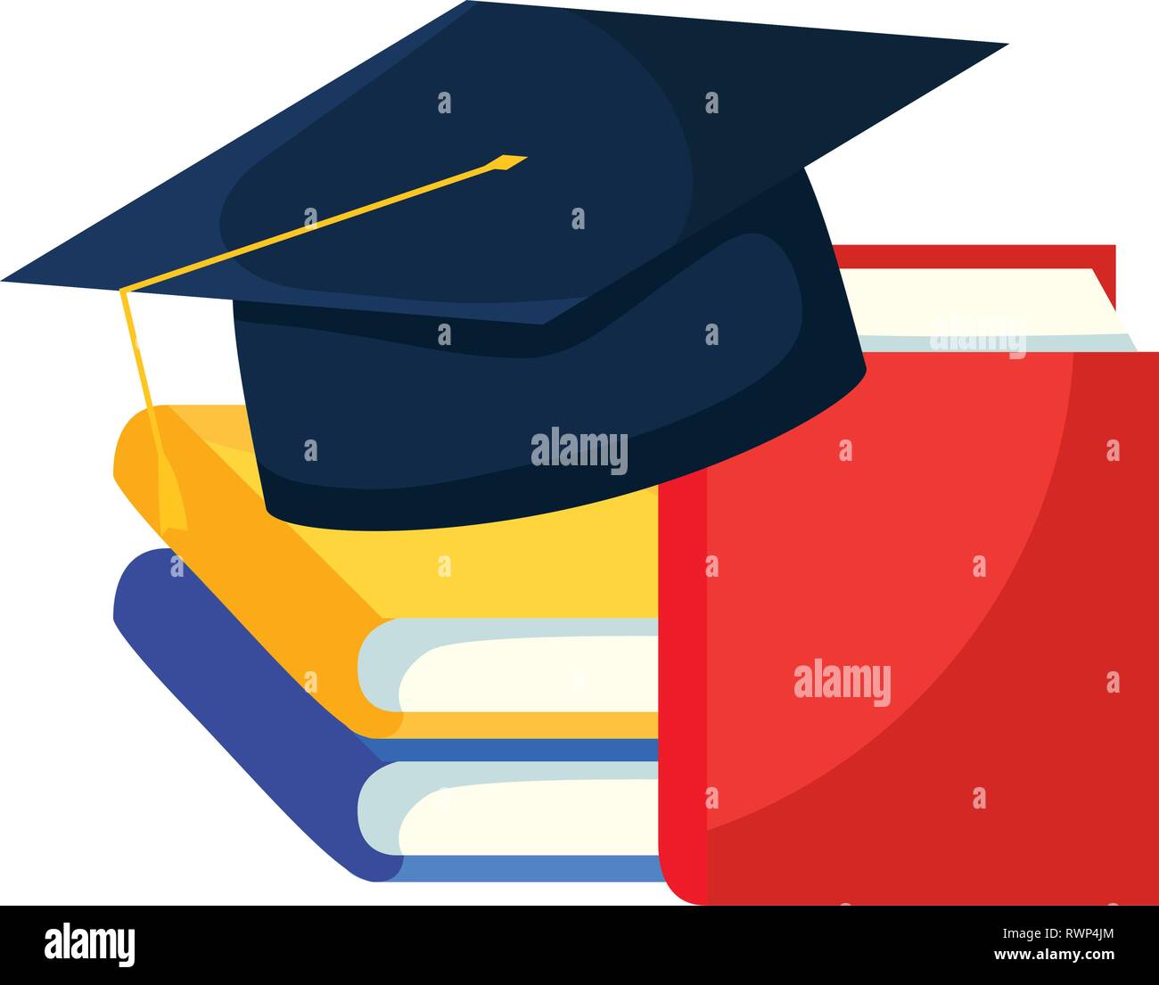 text books with hat graduation vector illustration design Stock Vector ...