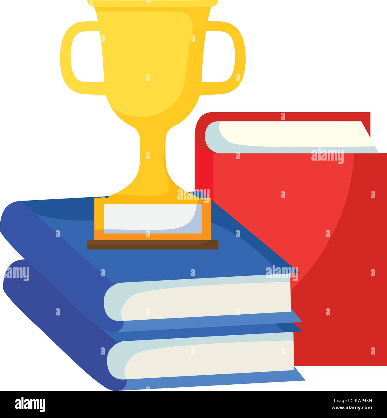 text books with trophy cup vector illustration design Stock Vector ...