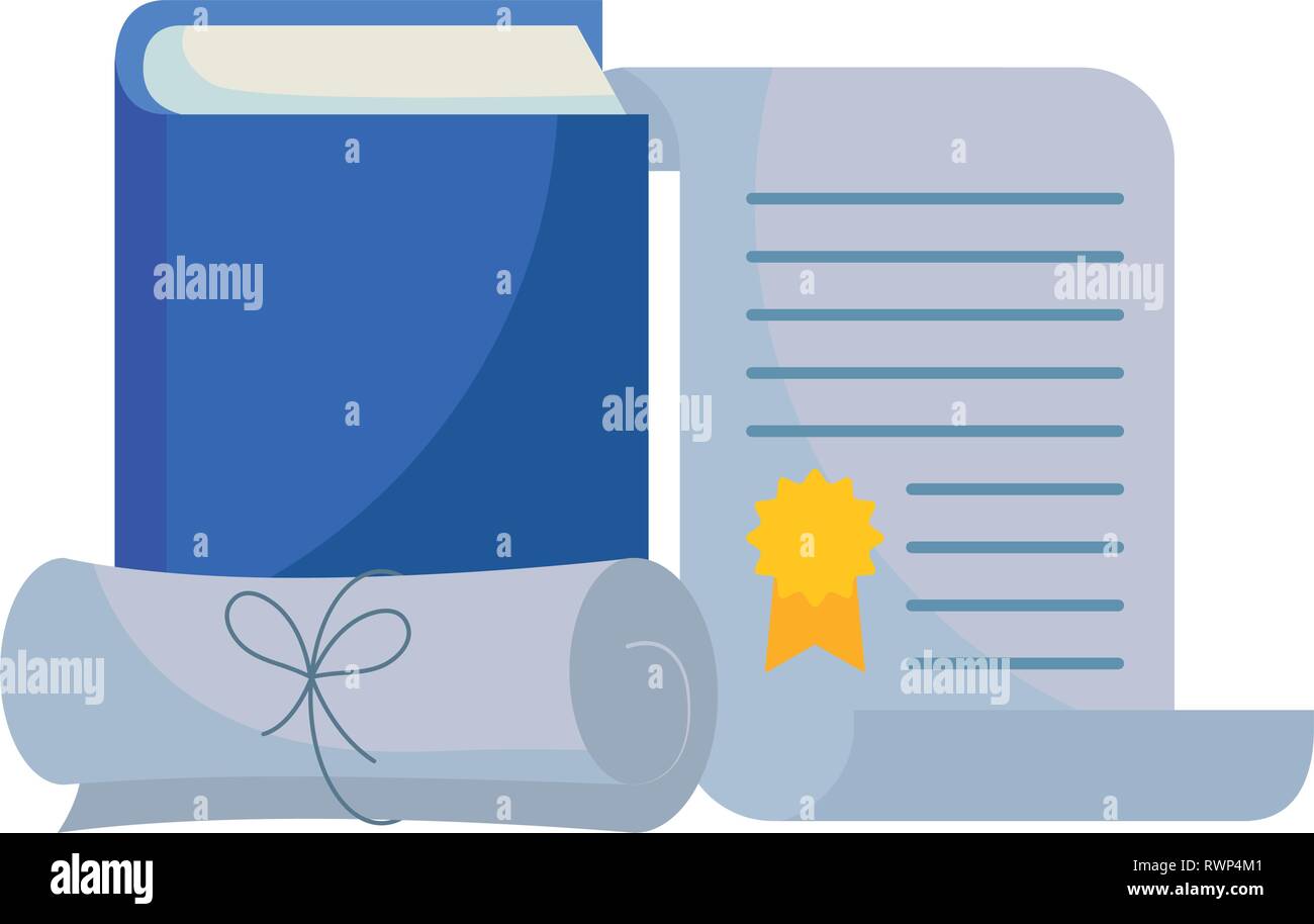 text book and diploma vector illustration design Stock Vector Image ...