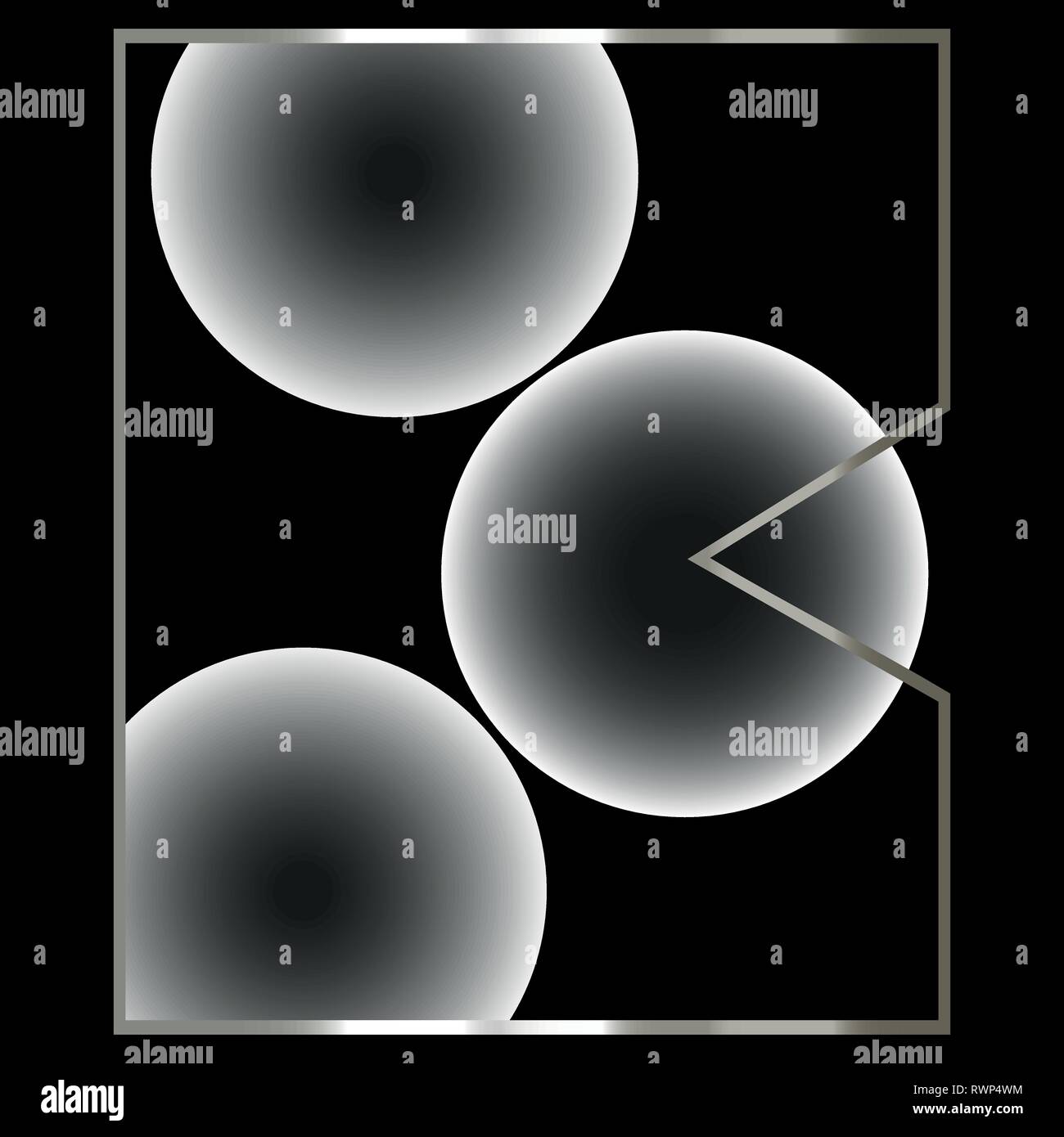 abstract background or logo of three balls and a broken frame Stock ...