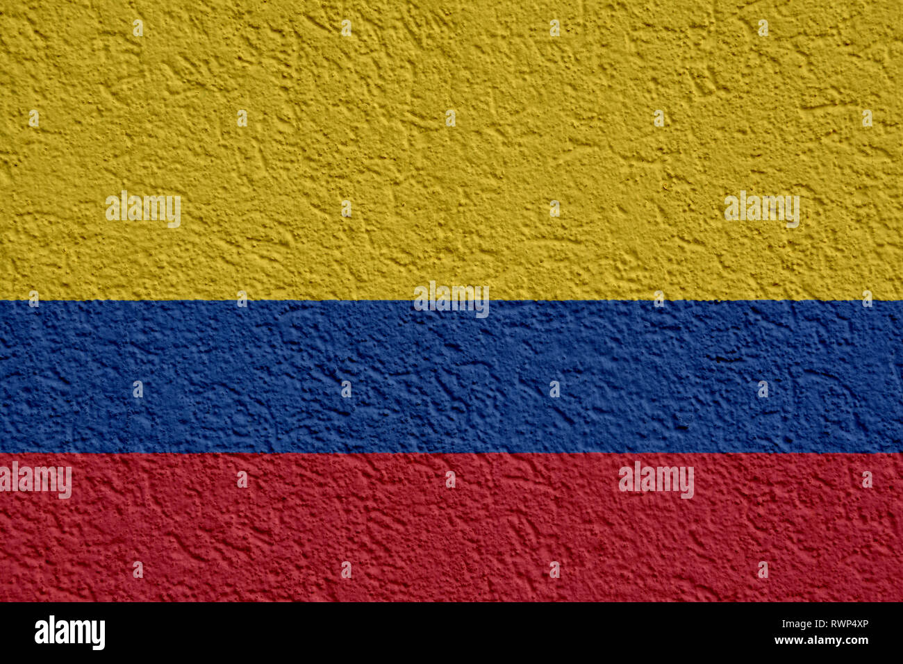 Colombia Politics Or Business Concept: Colombian Flag Wall With Plaster ...