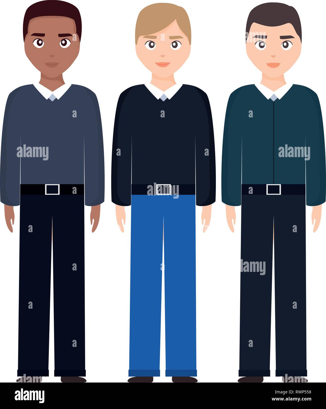 group of men diversity characters vector illustration design Stock ...