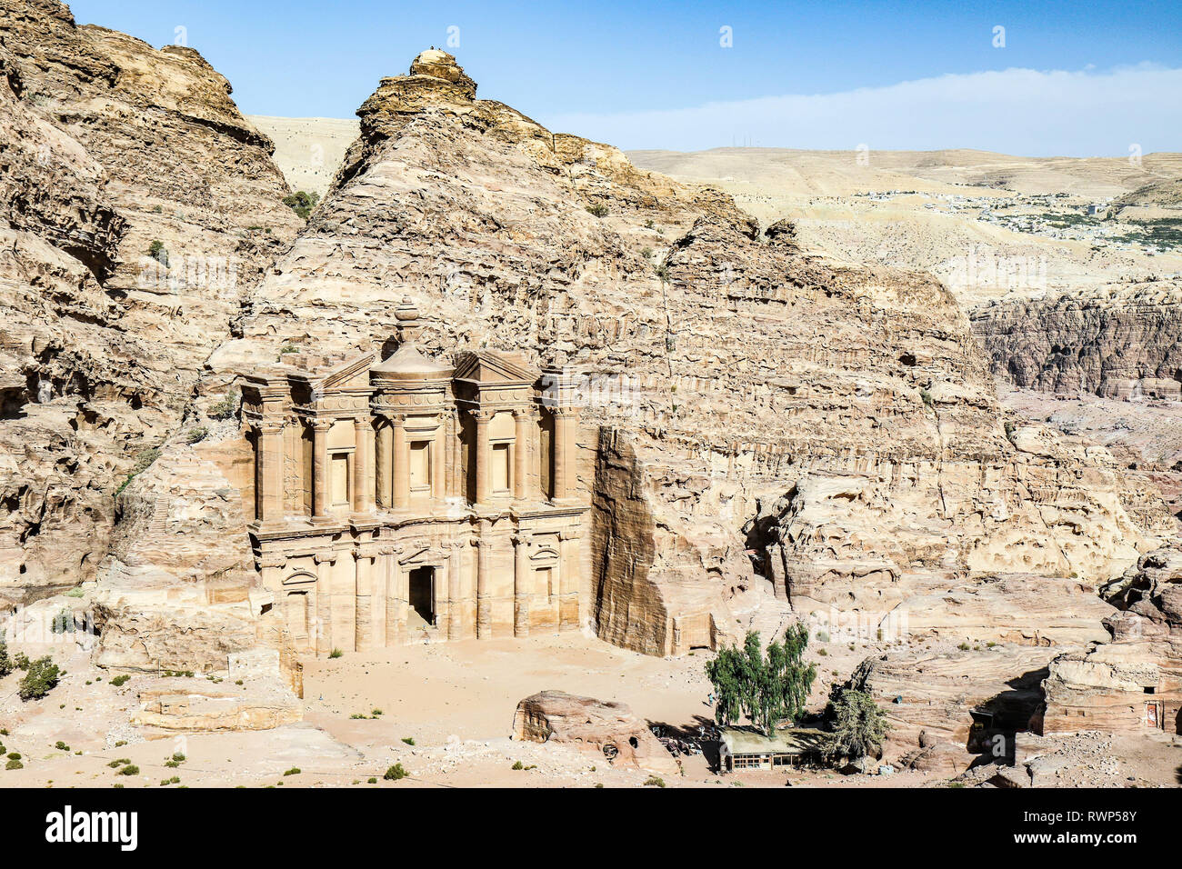 Bird's eye view of Petra's famed Monastery Stock Photo - Alamy