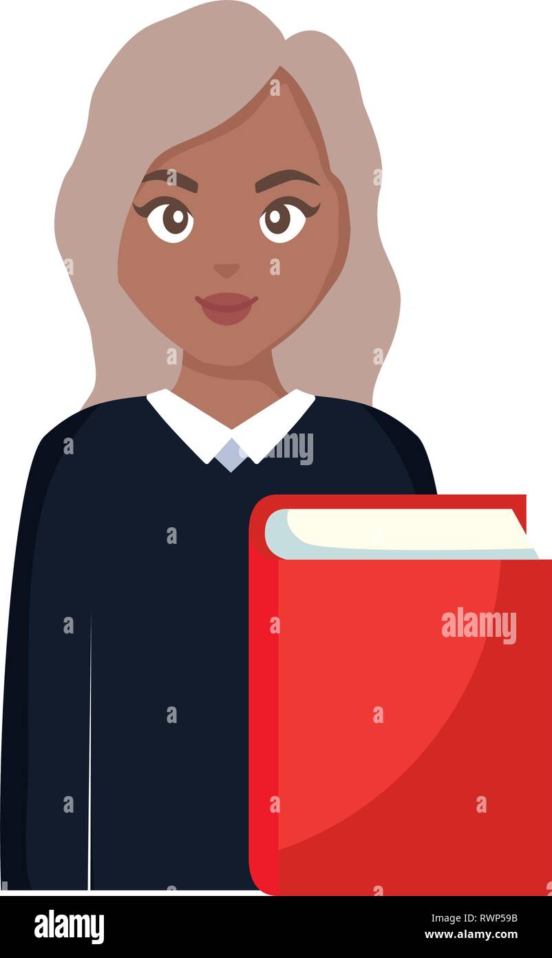 young student black woman with book vector illustration design Stock ...