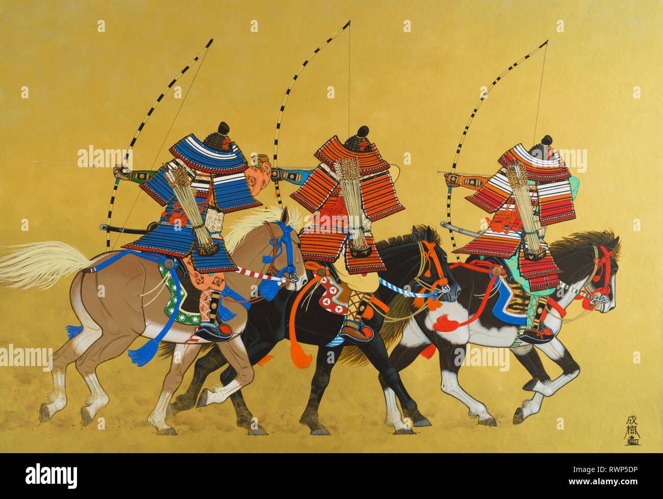 Illustration samurai warrior riding horse hi-res stock photography and ...