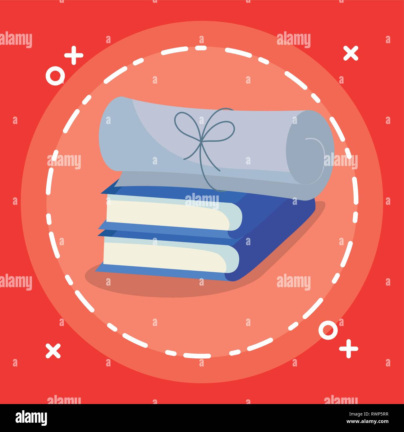 text books with diplomas vector illustration design Stock Vector Image ...