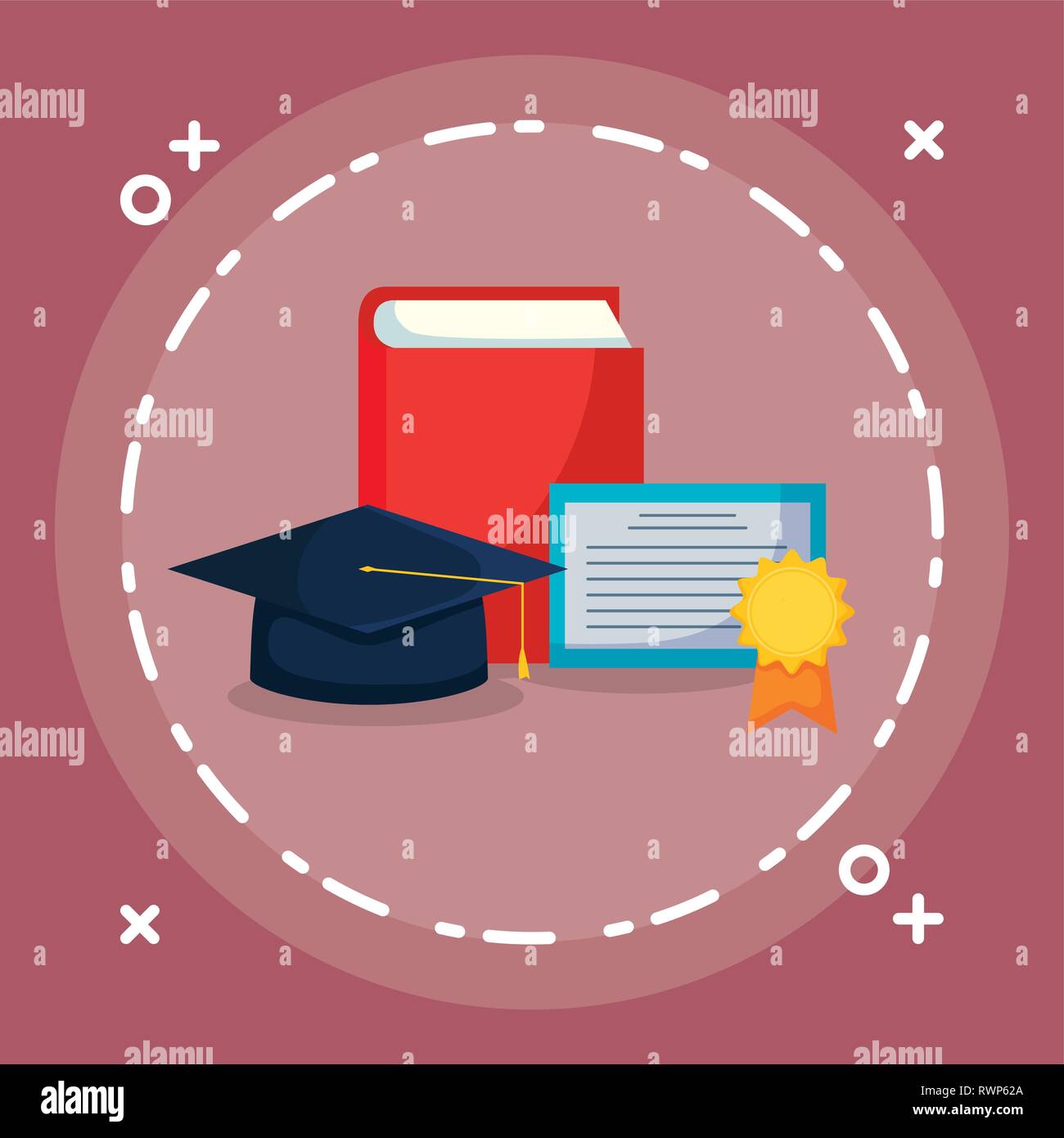 text book with graduation hat and diploma vector illustration design ...