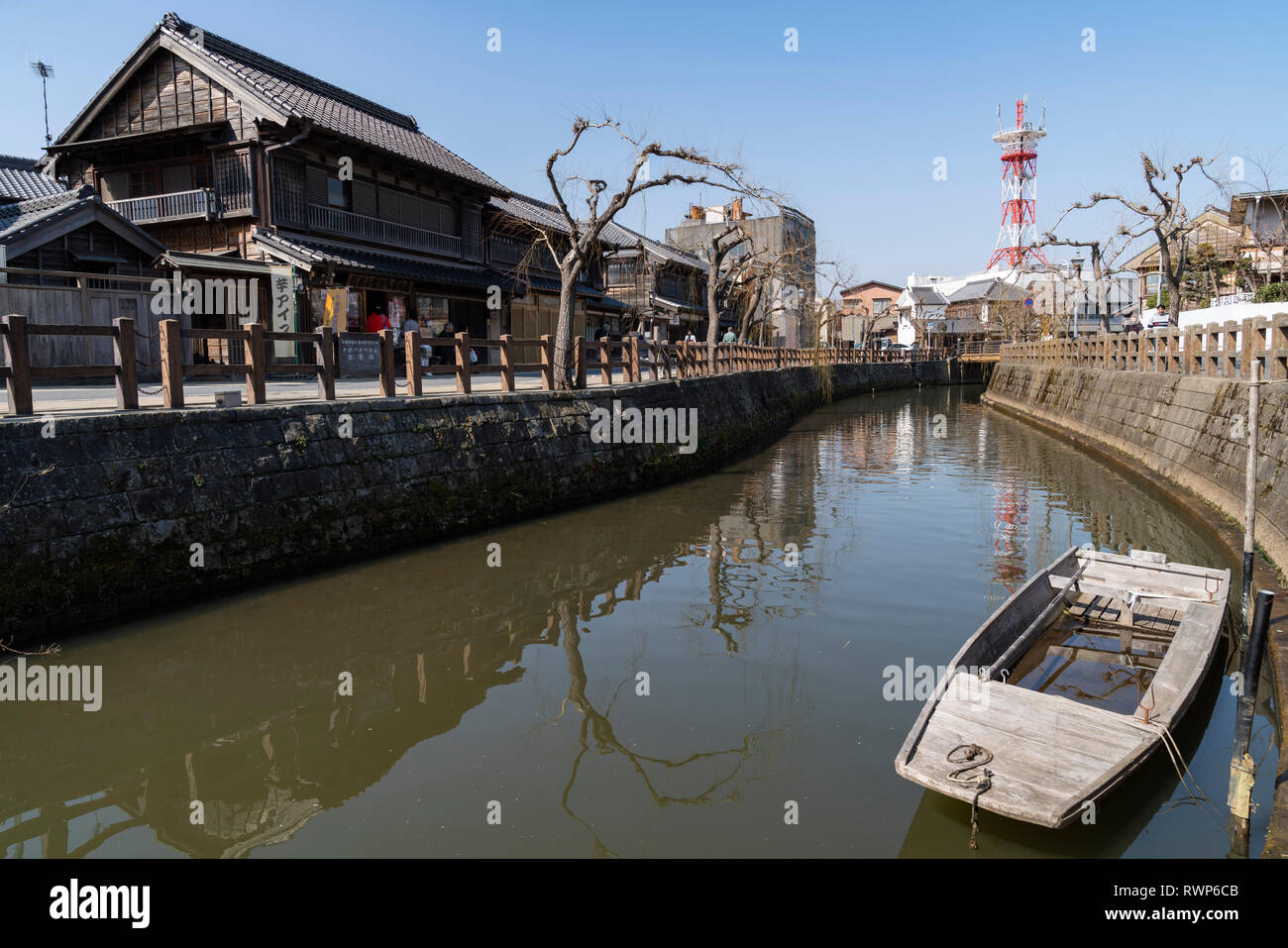 Traditional Japanese style architectures along Ono River, Sawara ...