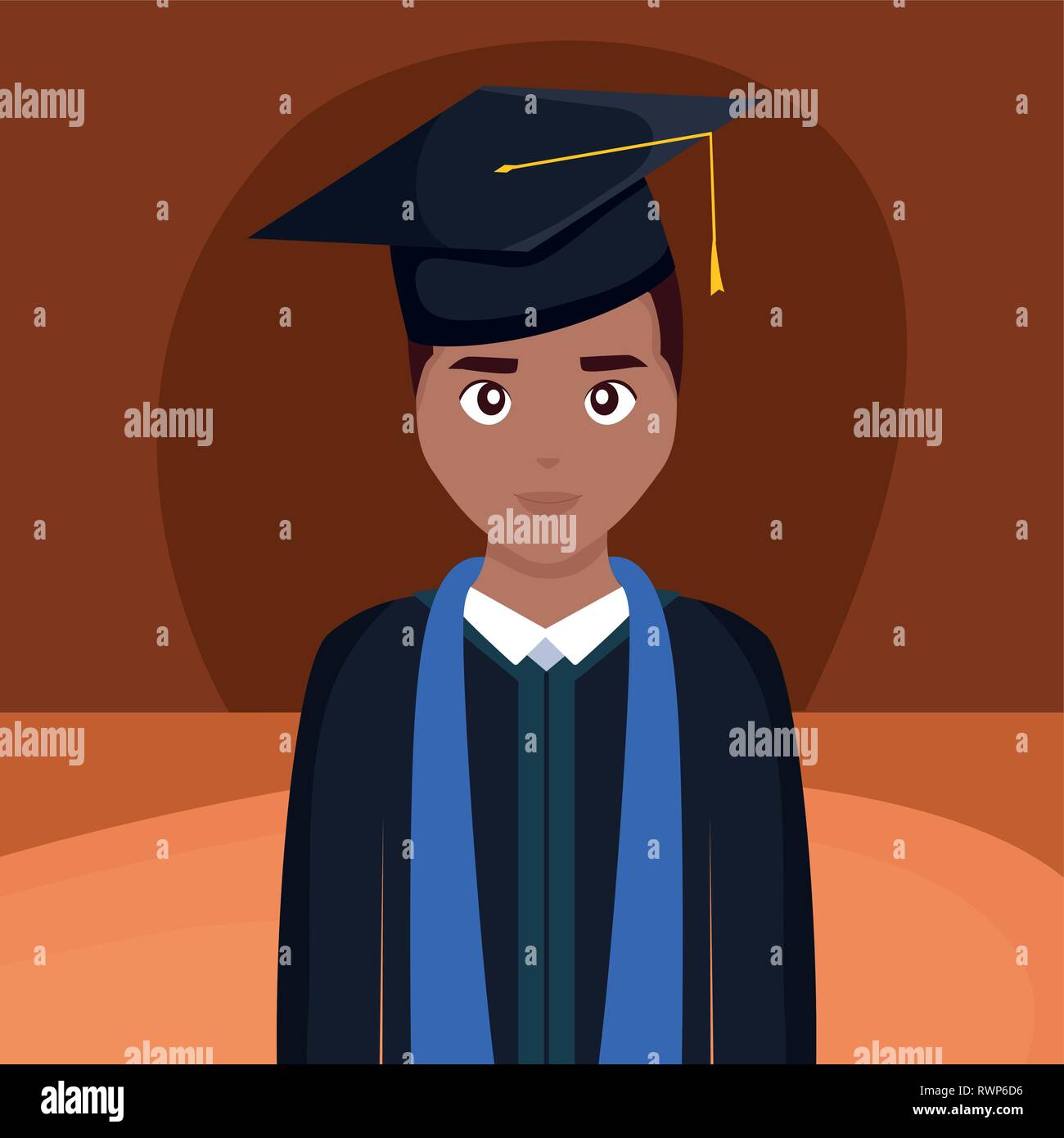 young student graduated black character vector illustration design ...