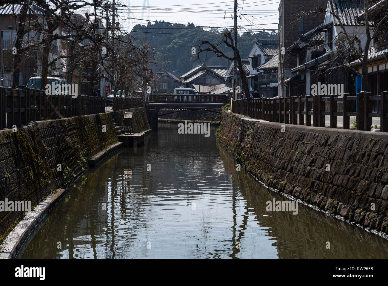 Traditional Japanese style architectures along Ono River, Sawara ...