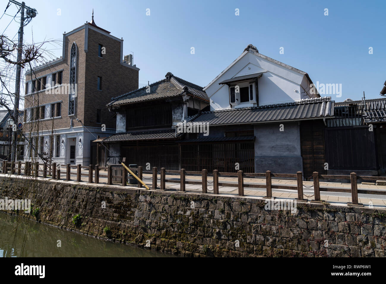 Traditional Japanese style architectures along Ono River, Sawara ...