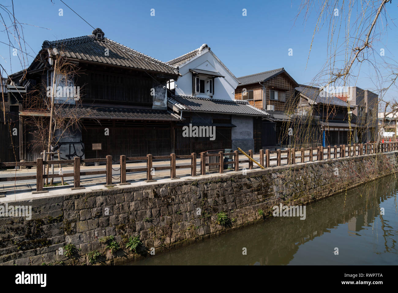Traditional Japanese style architectures along Ono River, Sawara ...
