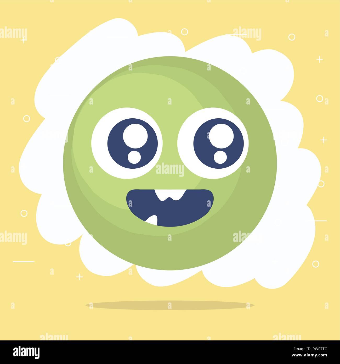 emoticon face with crazy teeth vector illustration design Stock Vector ...