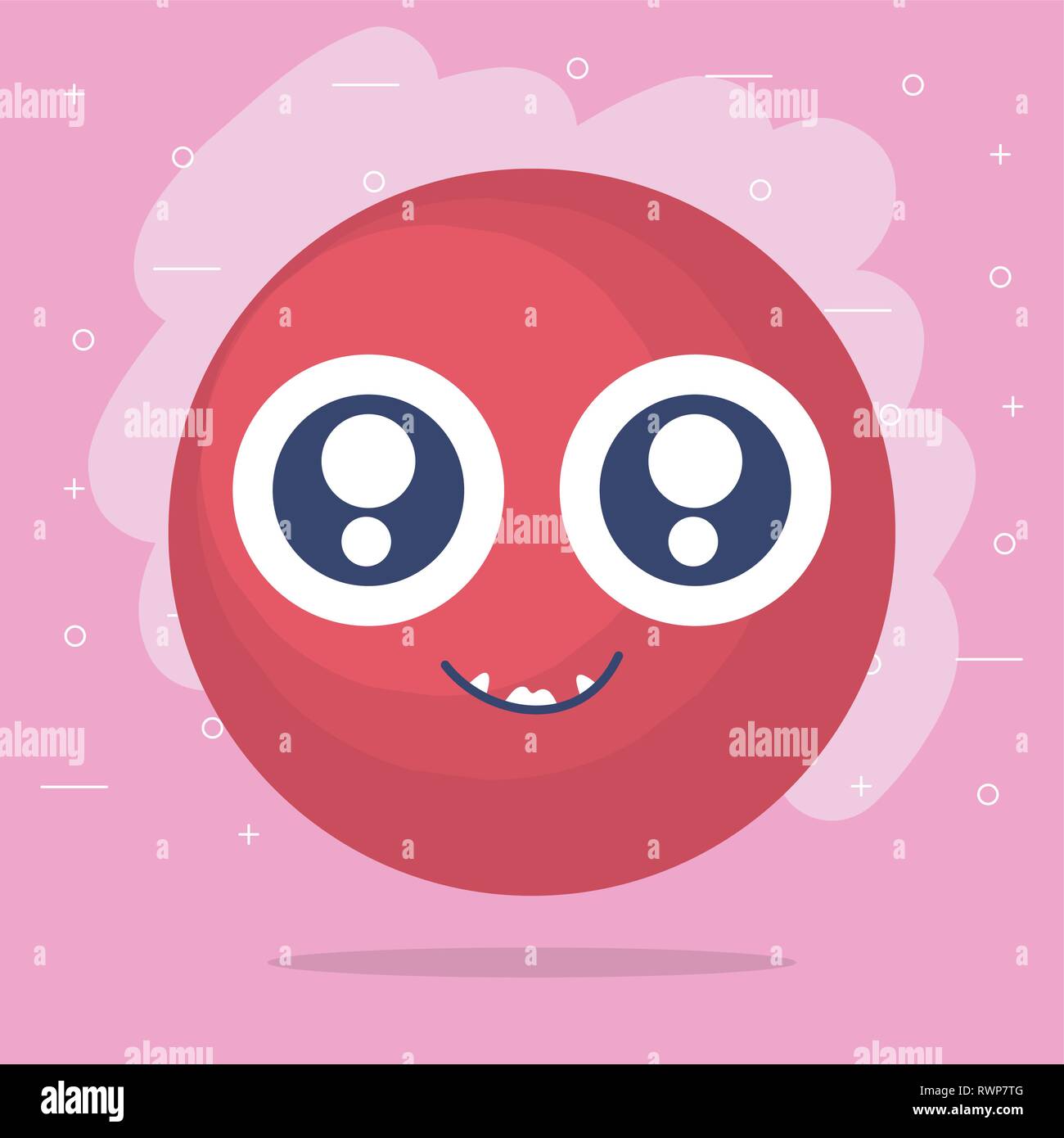 emoticon face with crazy teeth vector illustration design Stock Vector ...