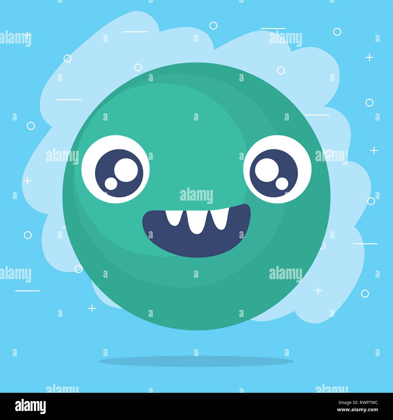 emoticon face with crazy teeth vector illustration design Stock Vector ...