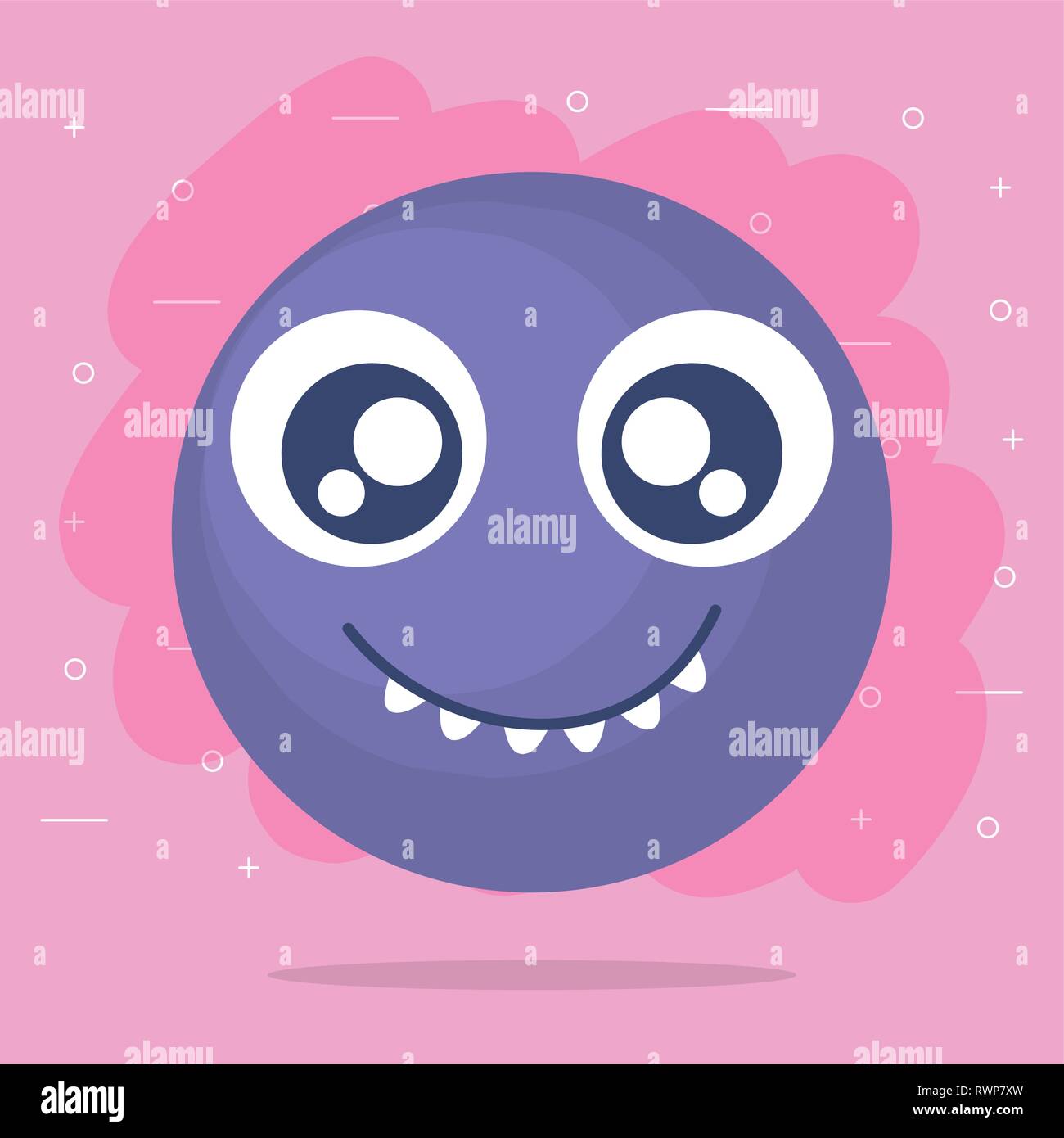 emoticon face with crazy teeth vector illustration design Stock Vector ...