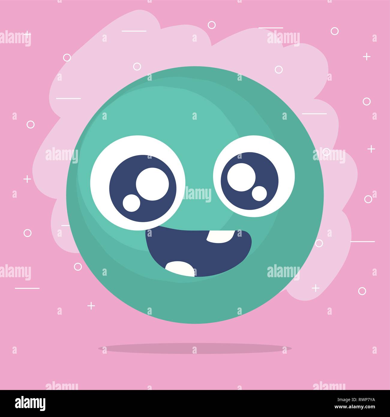 emoticon face with crazy teeth vector illustration design Stock Vector ...