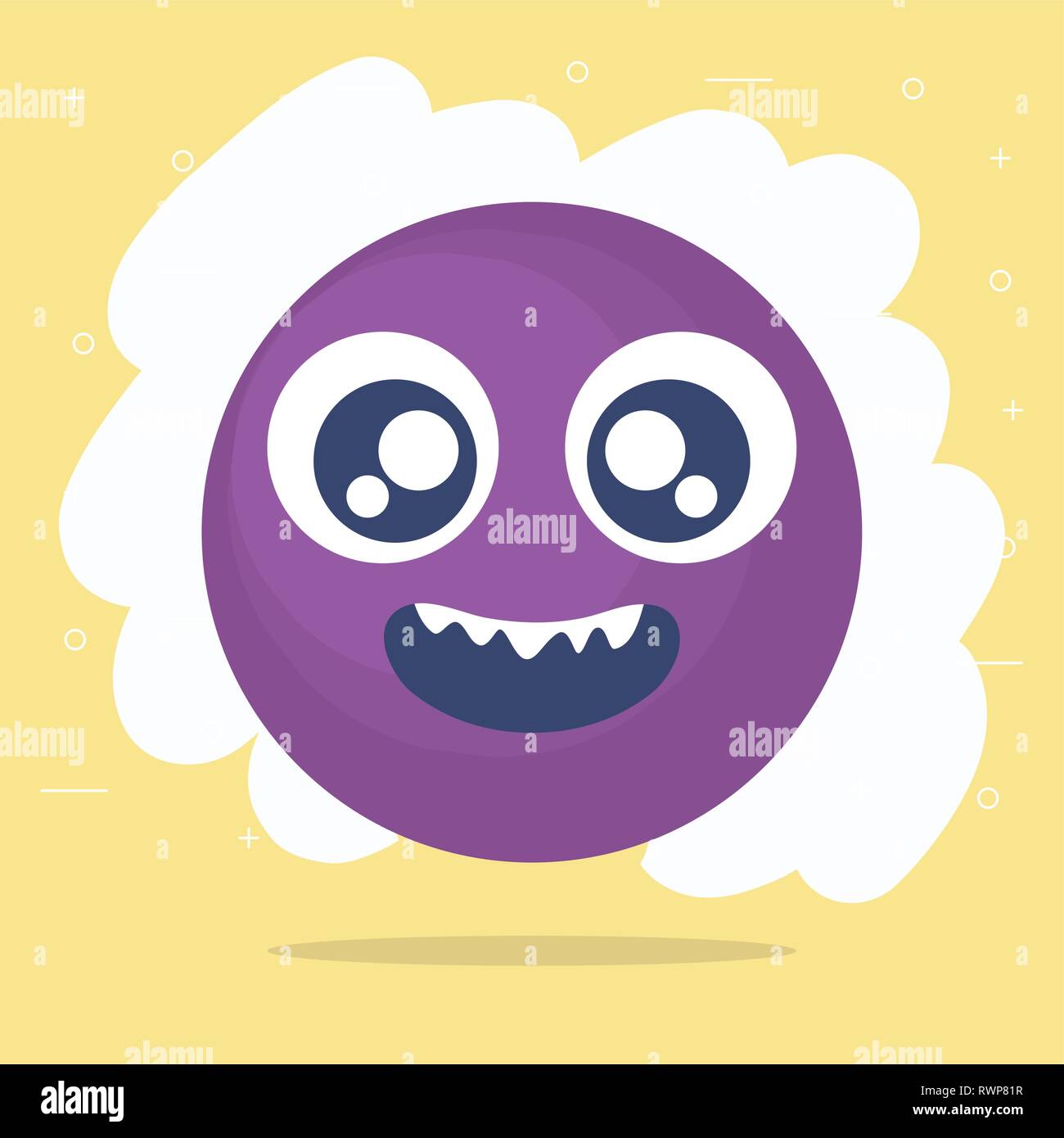 emoticon face with crazy teeth vector illustration design Stock Vector ...
