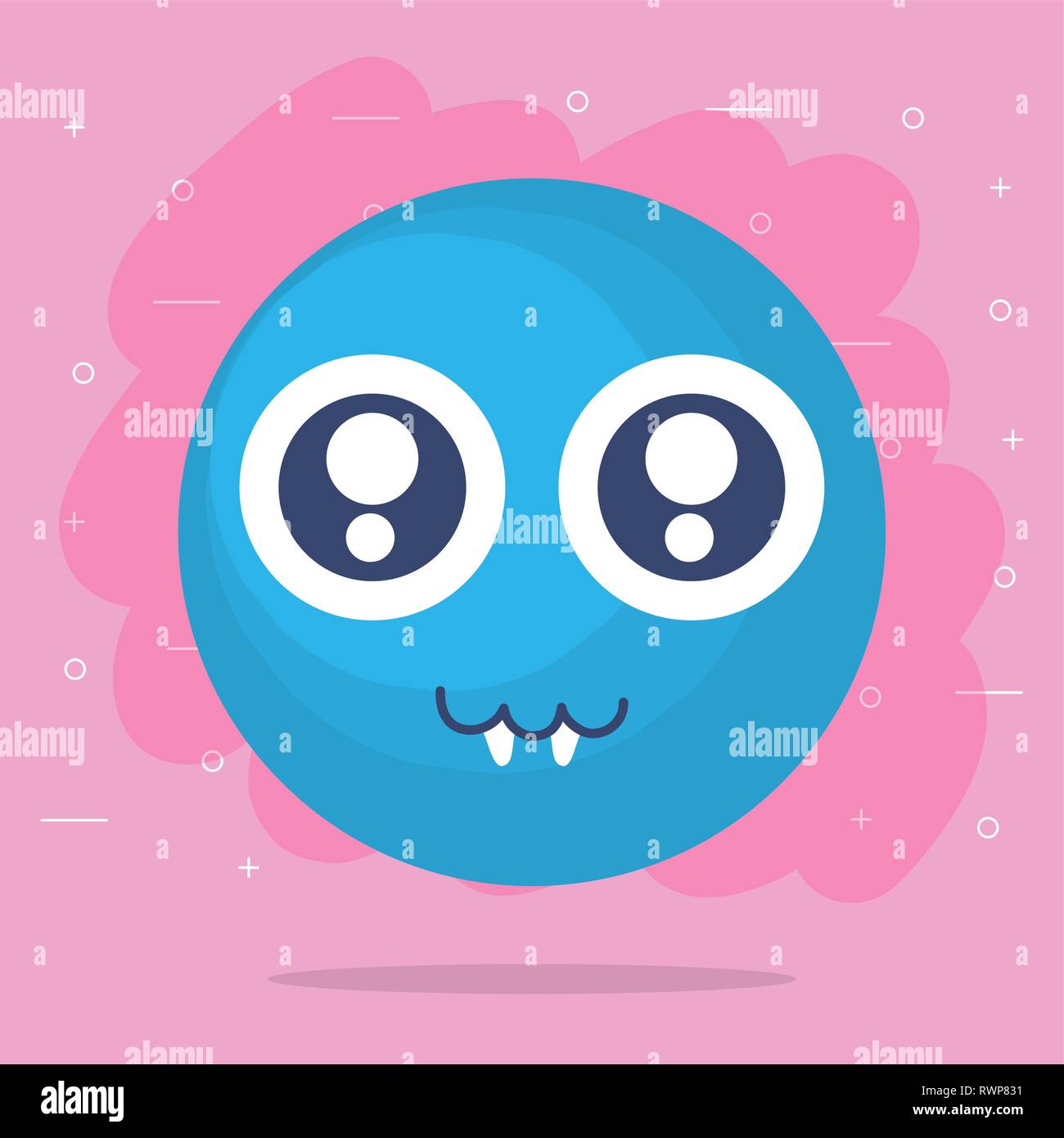 emoticon face with crazy teeth vector illustration design Stock Vector ...