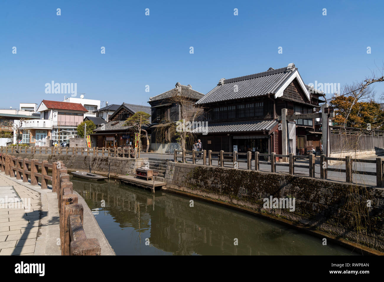 Traditional Japanese style architectures along Ono River, Sawara ...
