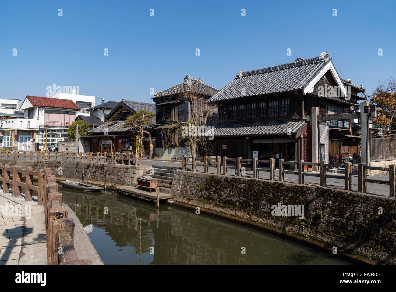 Traditional Japanese style architectures along Ono River, Sawara ...