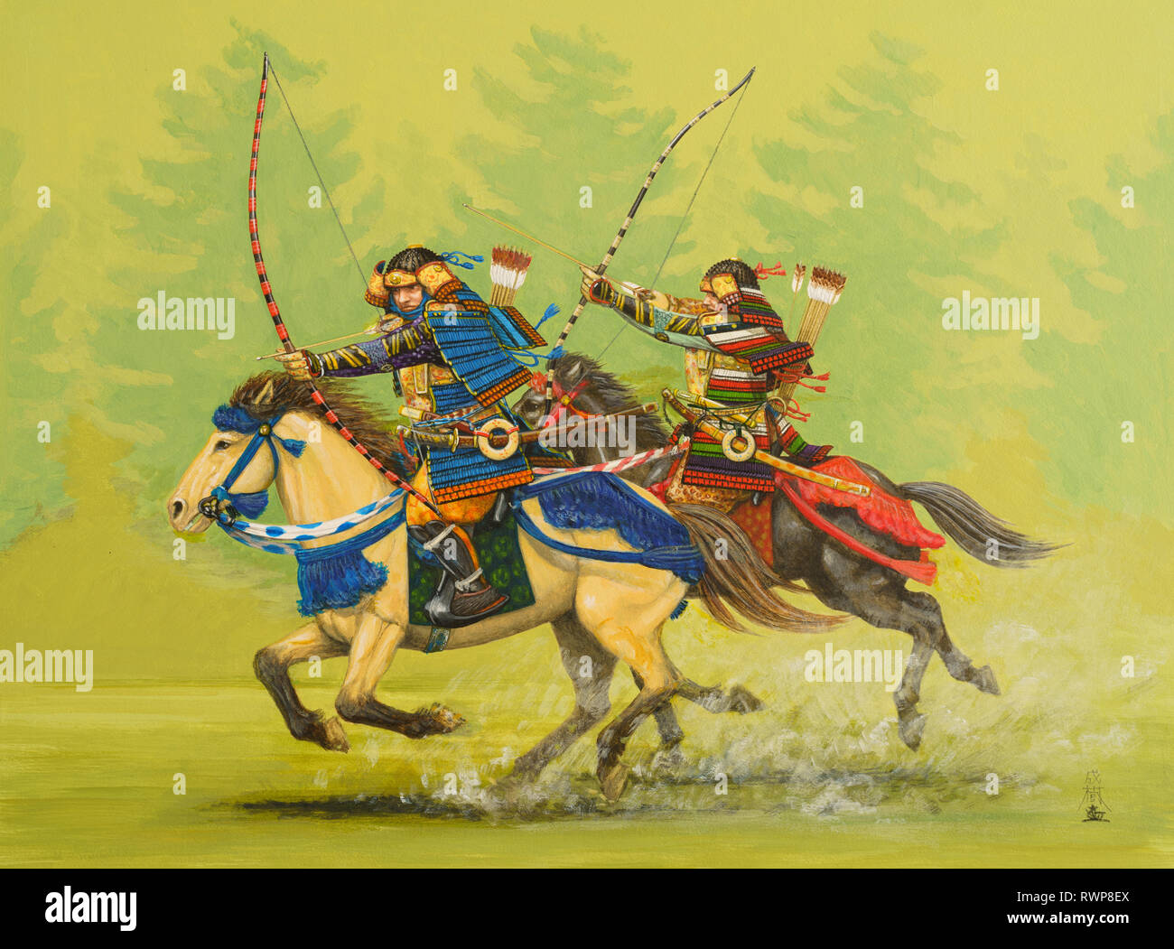 Two samurai painting hi-res stock photography and images - Alamy