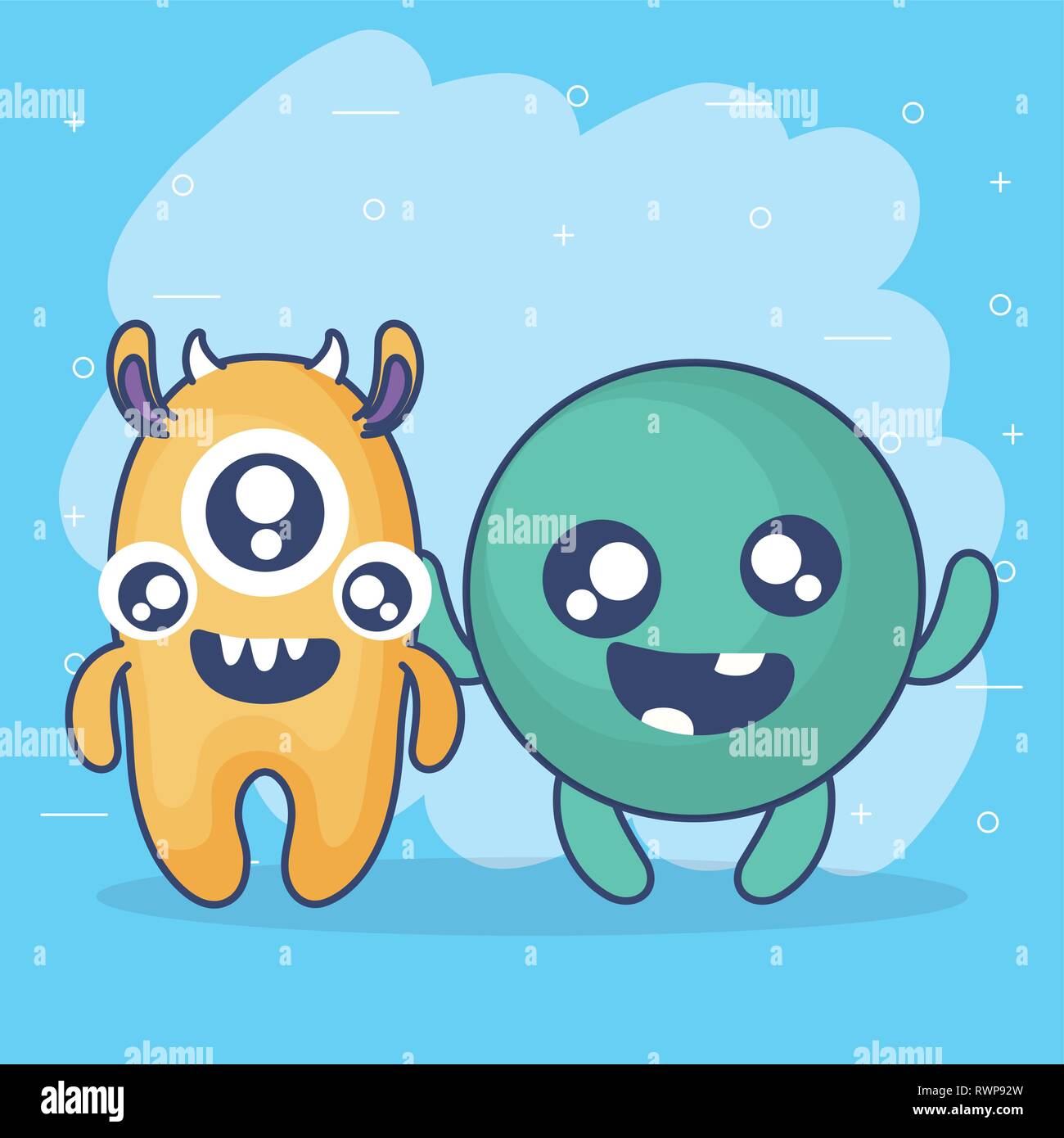 crazy monsters comic characters vector illustration design Stock Vector ...