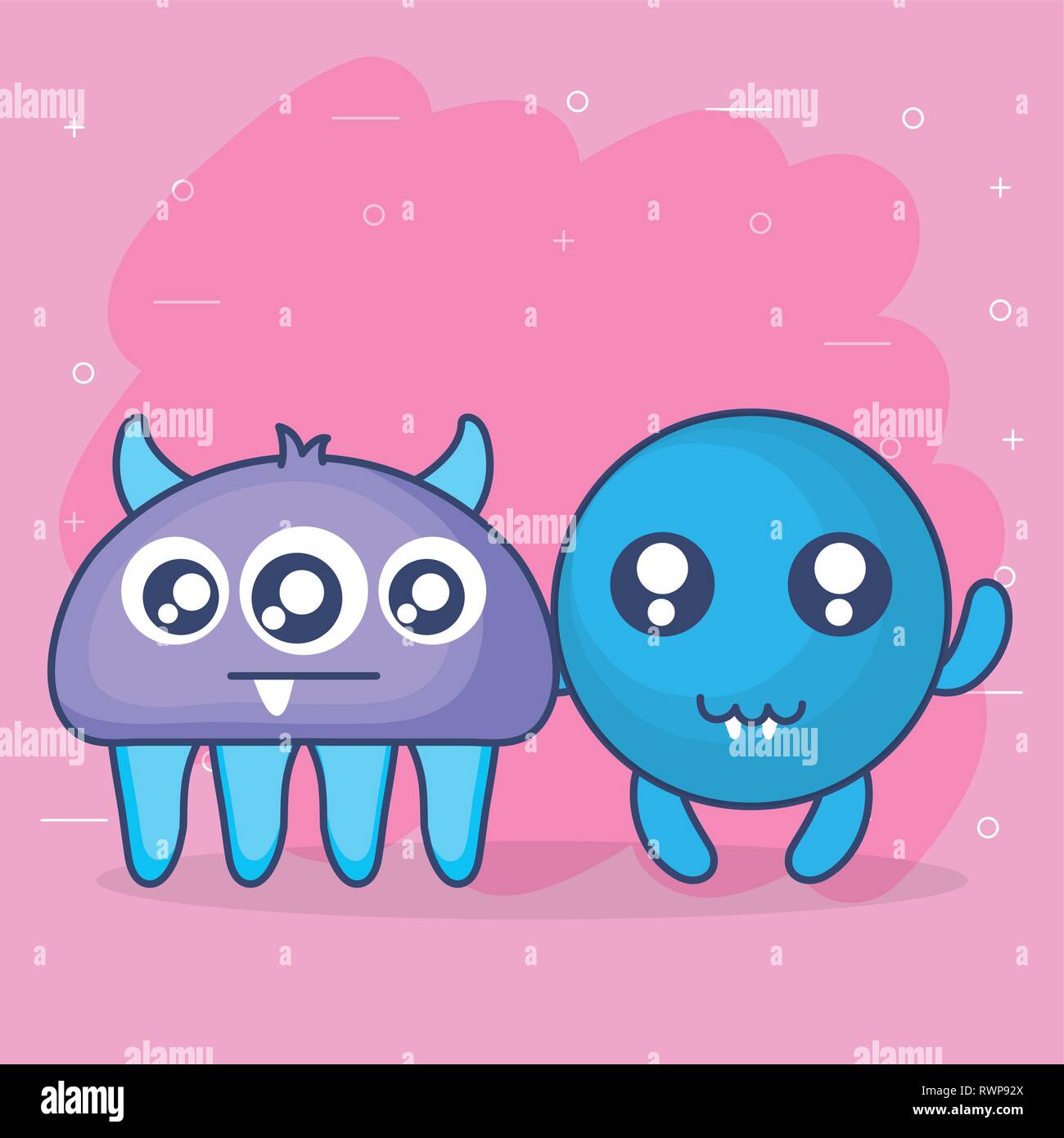 crazy monsters comic characters vector illustration design Stock Vector ...