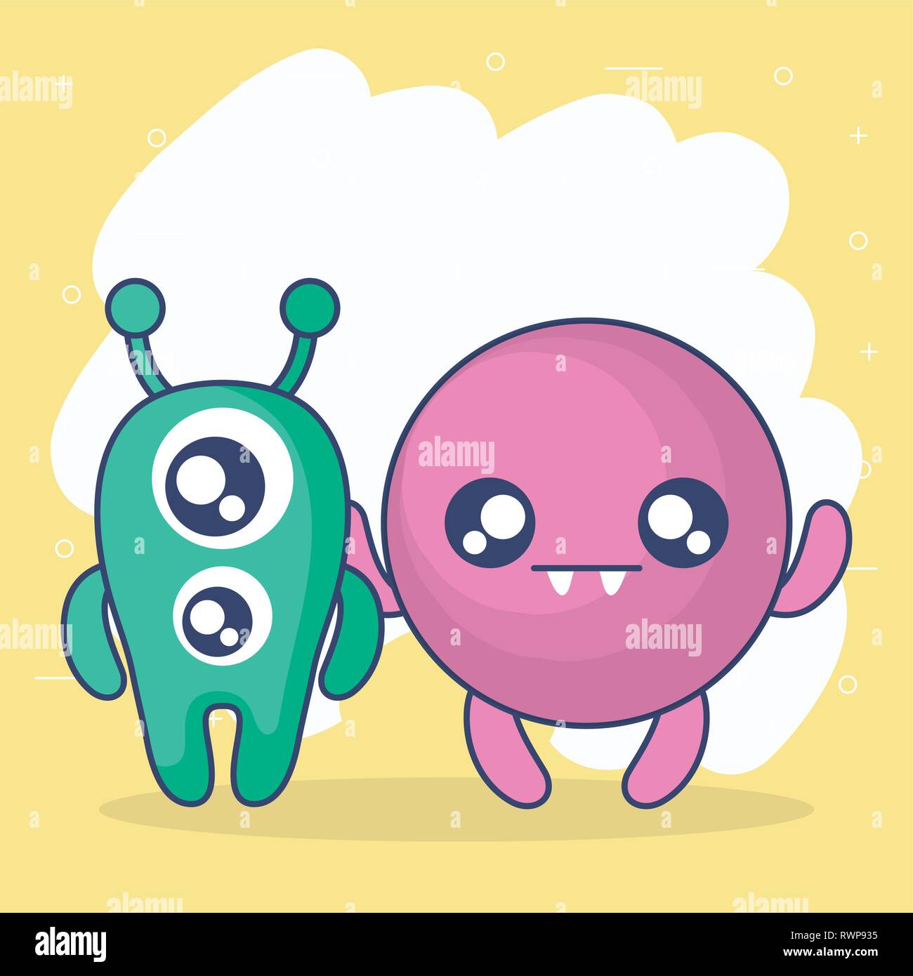 crazy monsters comic characters vector illustration design Stock Vector ...