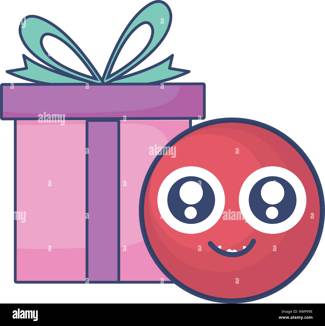 emoticon face with giftbox present vector illustration design Stock ...