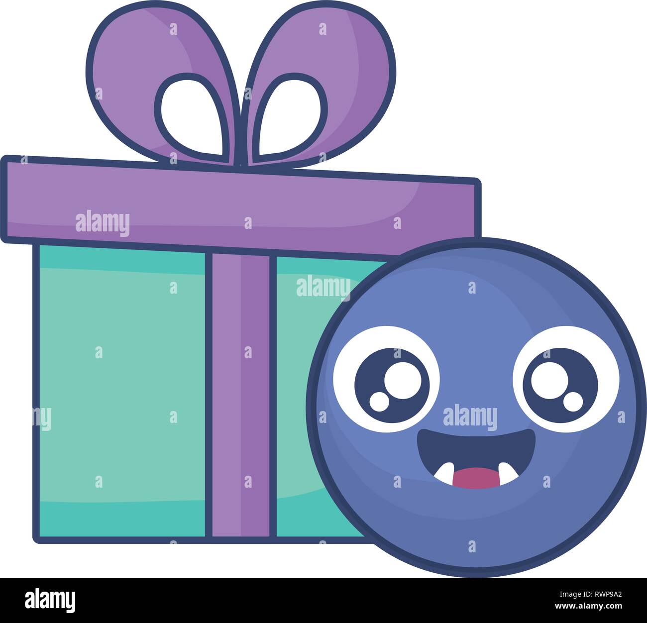 emoticon face with giftbox present vector illustration design Stock ...